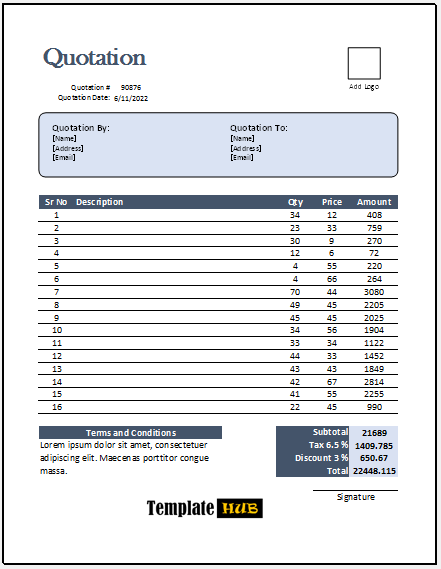 10 Free Business Quotation Templates - Templates Hub