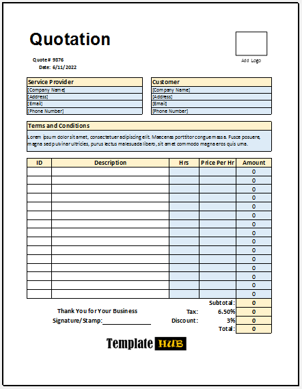 10 Free Business Quotation Templates - Templates Hub