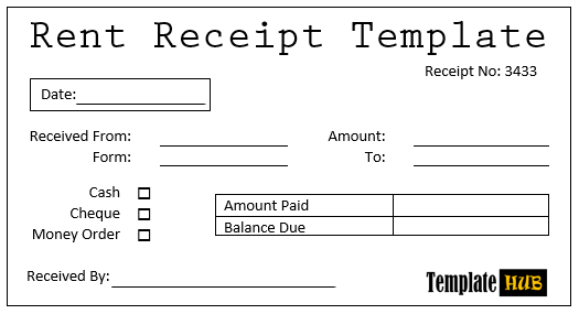 10 Free Printable Rent Receipt Templates - MS Word Templates