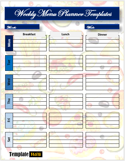 10 Free Menu Planner Templates - Templates Hub