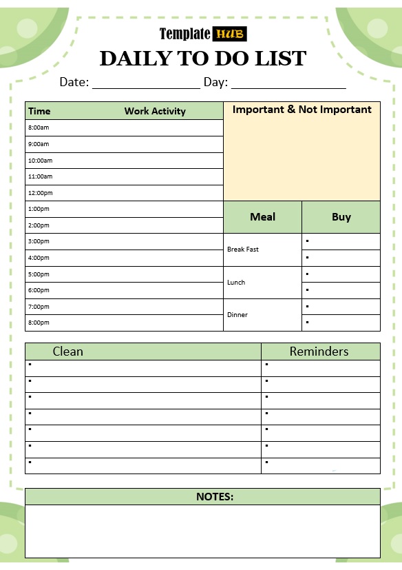 Daily To Do List Templates - Templates Hub