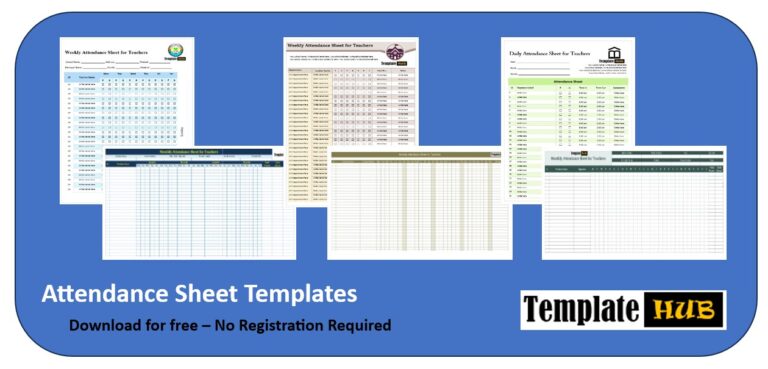 Free Attendance Sheet Templates - Templates Hub